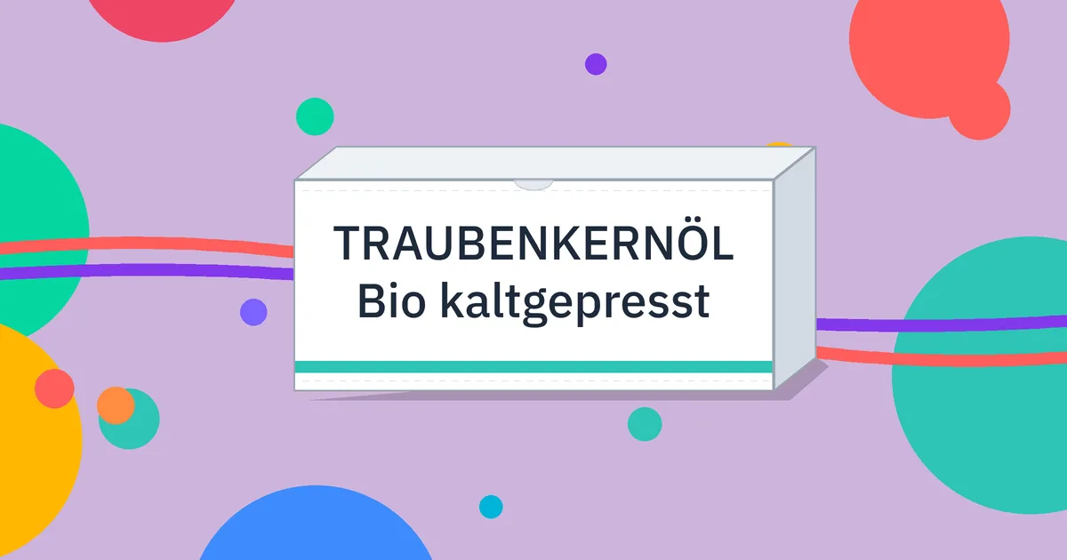 Symbolbild: Packung mit der Aufschrift TRAUBENKERNÖL Bio kaltgepresst (PZN 15432372) – Verfügbarkeit und Bezug in Apotheken in Frankfurt am Main