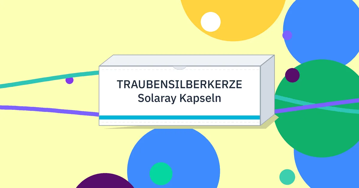 Symbolbild: Packung mit der Aufschrift TRAUBENSILBERKERZE Solaray Kapseln (PZN 17254905) – Verfügbarkeit und Bezug in Apotheken in Frankfurt am Main