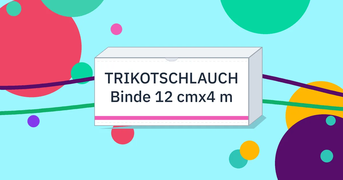 Symbolbild: Packung mit der Aufschrift TRIKOTSCHLAUCH Binde 12 cmx4 m (PZN 00170707) – Verfügbarkeit und Bezug in Apotheken in Frankfurt am Main