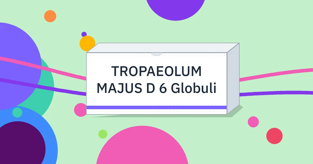 Symbolbild: Packung mit der Aufschrift TROPAEOLUM MAJUS D 6 Globuli (PZN 16694401) – Verfügbarkeit und Bezug in Apotheken in Frankfurt am Main