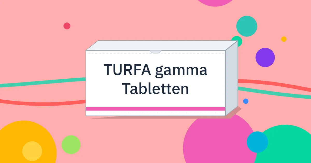 Symbolbild: Packung mit der Aufschrift TURFA gamma Tabletten (PZN 02814540) – Verfügbarkeit und Bezug in Apotheken in Frankfurt am Main