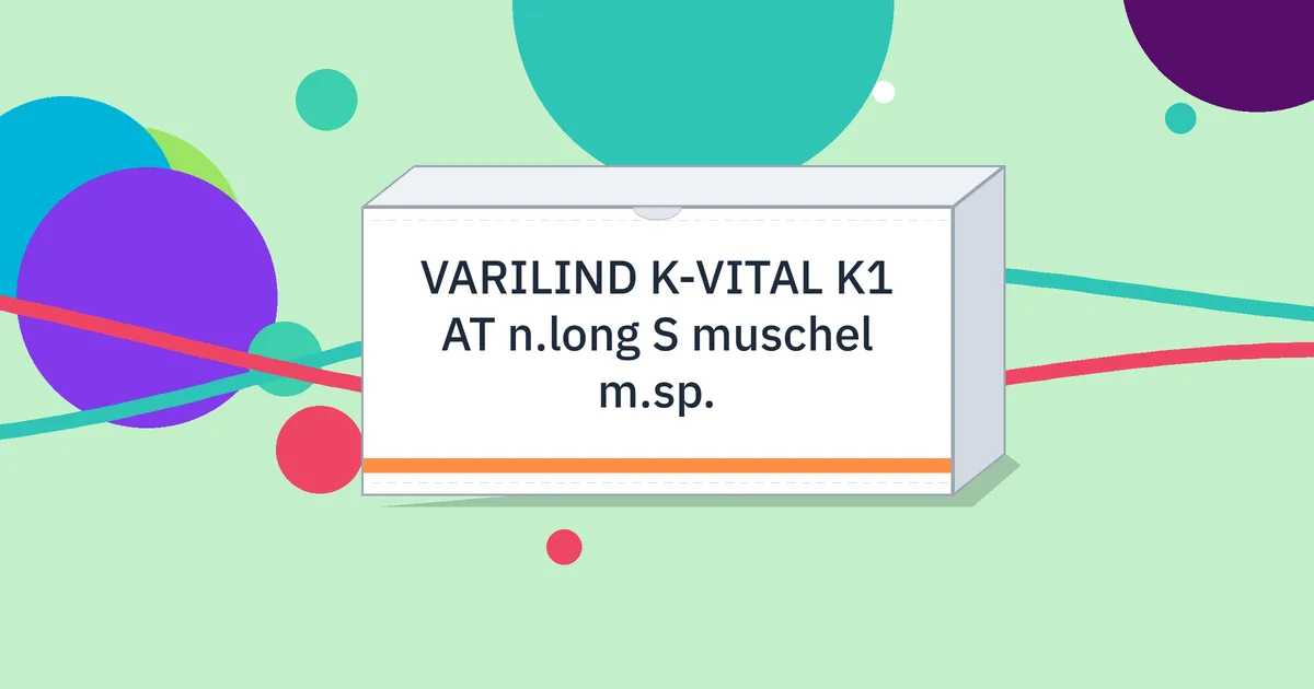 Symbolbild: Packung mit der Aufschrift VARILIND K-VITAL K1 AT n.long S muschel m.sp. (PZN 20560741) – Verfügbarkeit und Bezug in Apotheken in Frankfurt am Main