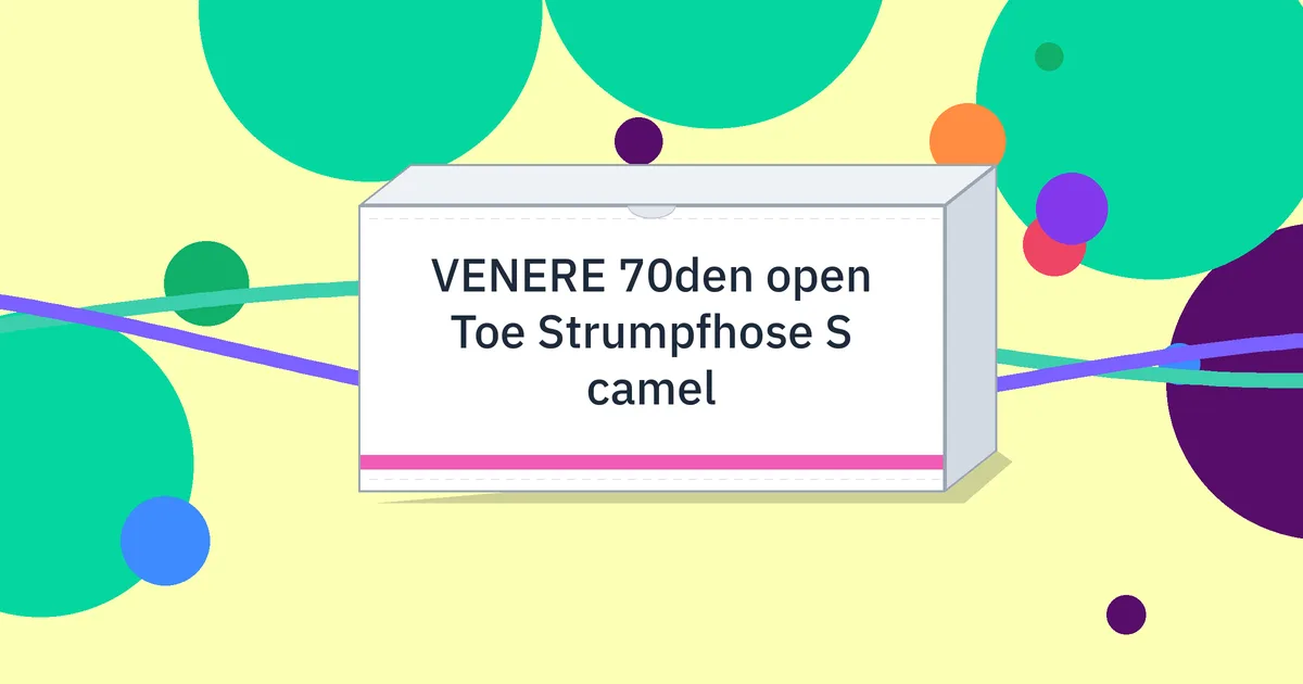 Symbolbild: Packung mit der Aufschrift VENERE 70den open Toe Strumpfhose S camel (PZN 16174305) – Verfügbarkeit und Bezug in Apotheken in Frankfurt am Main