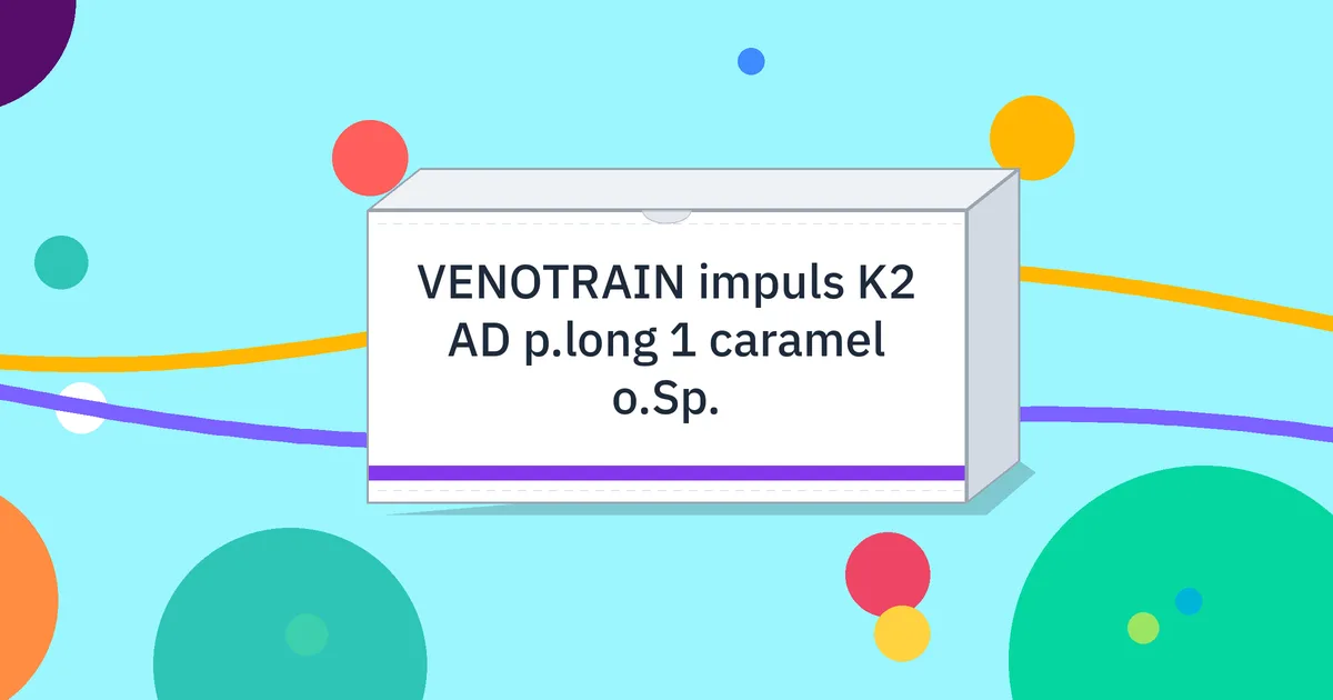 Symbolbild: Packung mit der Aufschrift VENOTRAIN impuls K2 AD p.long 1 caramel o.Sp. (PZN 08426141) – Verfügbarkeit und Bezug in Apotheken in Frankfurt am Main