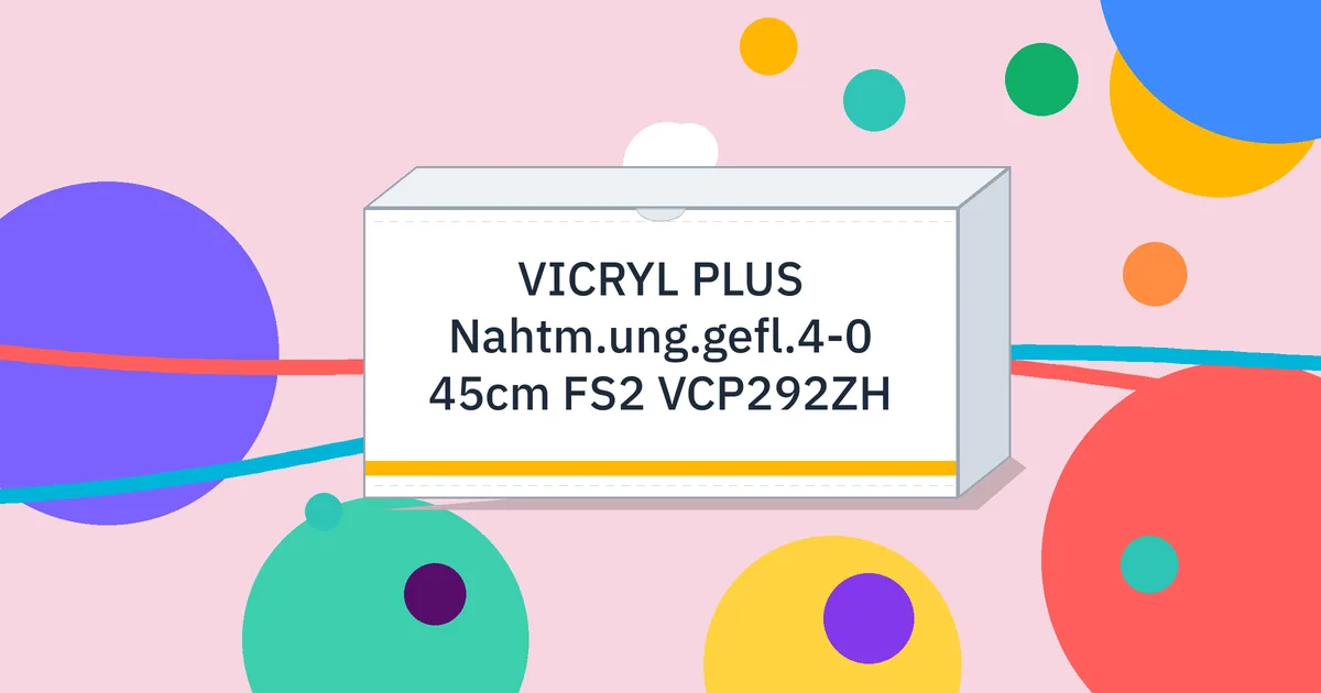 Symbolbild: Packung mit der Aufschrift VICRYL PLUS Nahtm.ung.gefl.4-0 45cm FS2 VCP292ZH (PZN 14262086) – Verfügbarkeit und Bezug in Apotheken in Frankfurt am Main