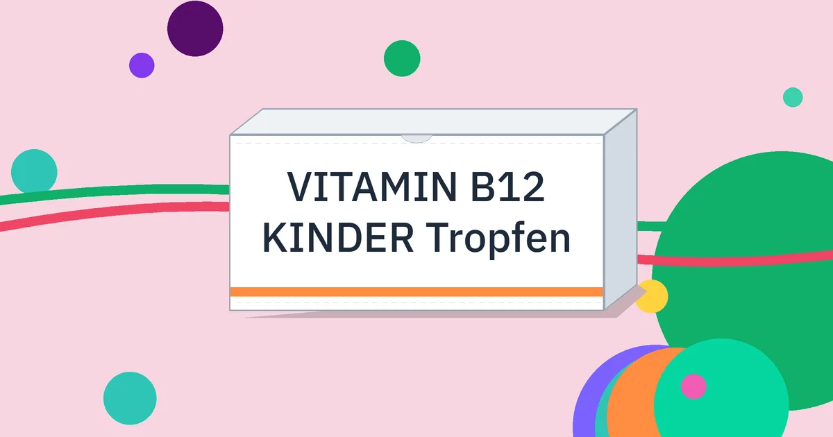 Symbolbild: Packung mit der Aufschrift VITAMIN B12 KINDER Tropfen (PZN 19249363) – Verfügbarkeit und Bezug in Apotheken in Frankfurt am Main