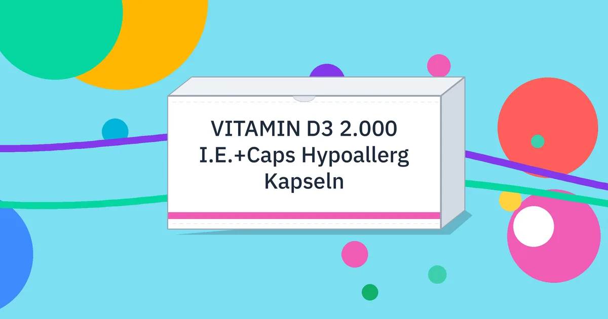Symbolbild: Packung mit der Aufschrift VITAMIN D3 2.000 I.E.+Caps Hypoallerg Kapseln (PZN 16874741) – Verfügbarkeit und Bezug in Apotheken in Frankfurt am Main