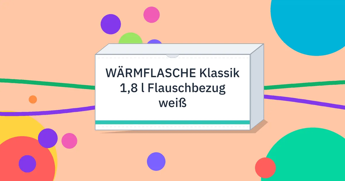 Symbolbild: Packung mit der Aufschrift WÄRMFLASCHE Klassik 1,8 l Flauschbezug weiß (PZN 09889239) – Verfügbarkeit und Bezug in Apotheken in Frankfurt am Main