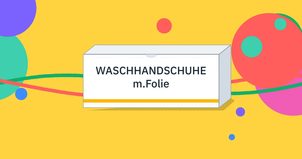 Symbolbild: Packung mit der Aufschrift WASCHHANDSCHUHE m.Folie (PZN 16032485) – Verfügbarkeit und Bezug in Apotheken in Frankfurt am Main