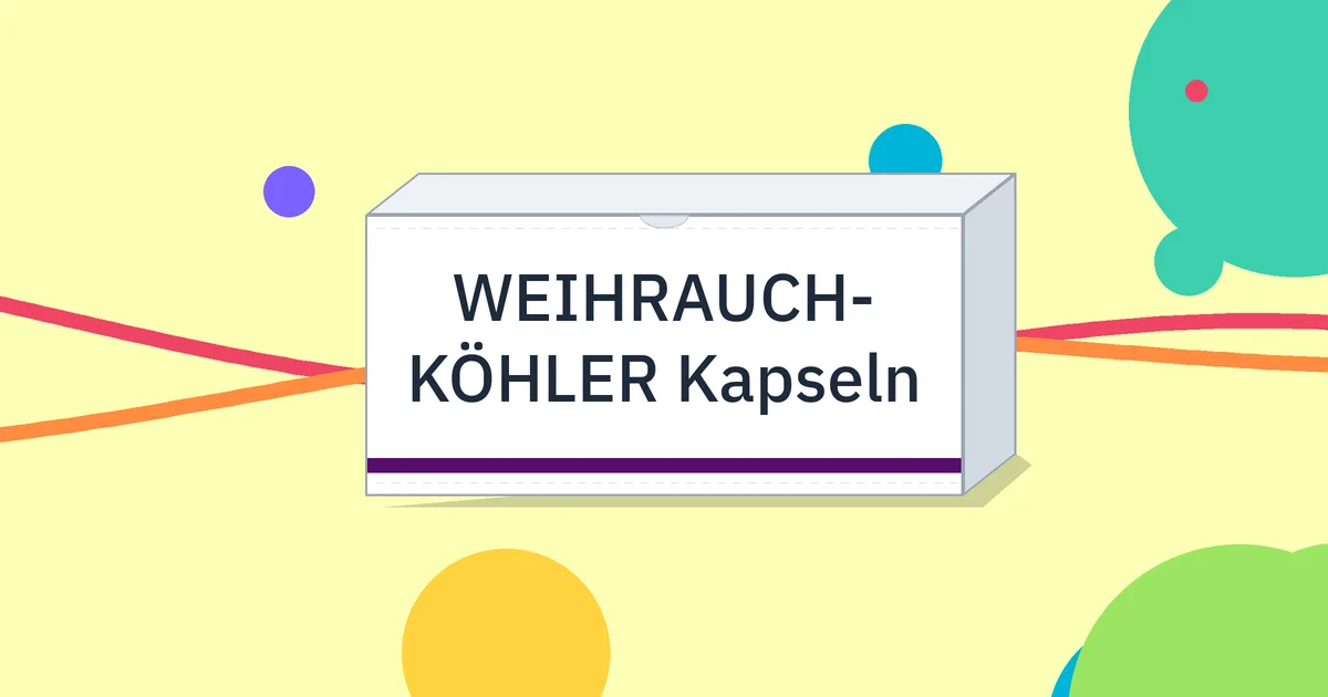 Symbolbild: Packung mit der Aufschrift WEIHRAUCH-KÖHLER Kapseln (PZN 14212349) – Verfügbarkeit und Bezug in Apotheken in Frankfurt am Main