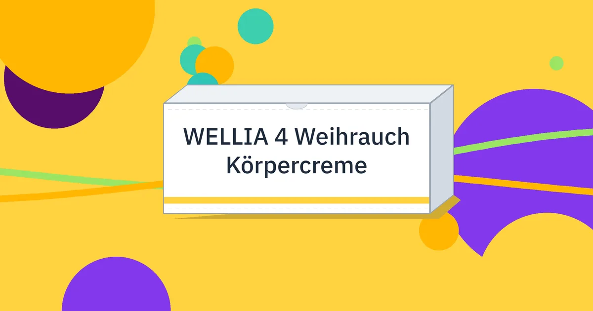 Symbolbild: Packung mit der Aufschrift WELLIA 4 Weihrauch Körpercreme (PZN 19233646) – Verfügbarkeit und Bezug in Apotheken in Frankfurt am Main