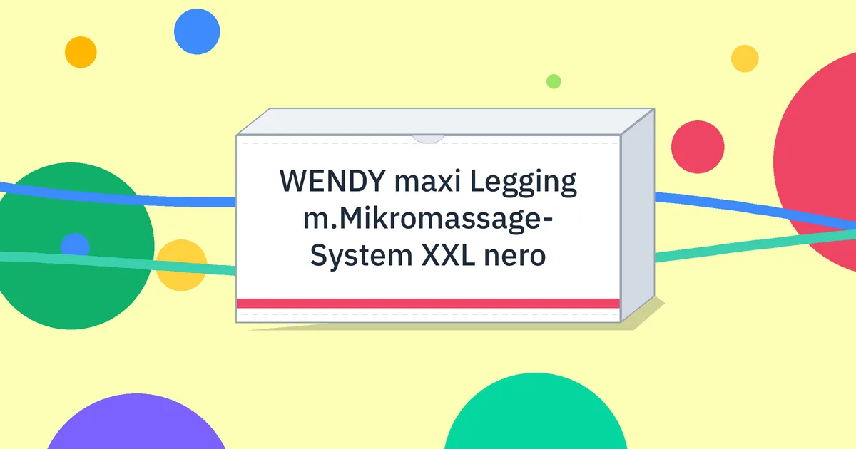Symbolbild: Packung mit der Aufschrift WENDY maxi Legging m.Mikromassage-System XXL nero (PZN 16191700) – Verfügbarkeit und Bezug in Apotheken in Frankfurt am Main
