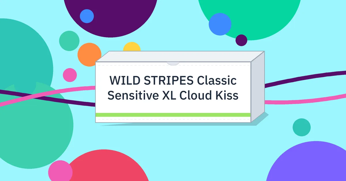 Symbolbild: Packung mit der Aufschrift WILD STRIPES Classic Sensitive XL Cloud Kiss (PZN 20377132) – Verfügbarkeit und Bezug in Apotheken in Frankfurt am Main