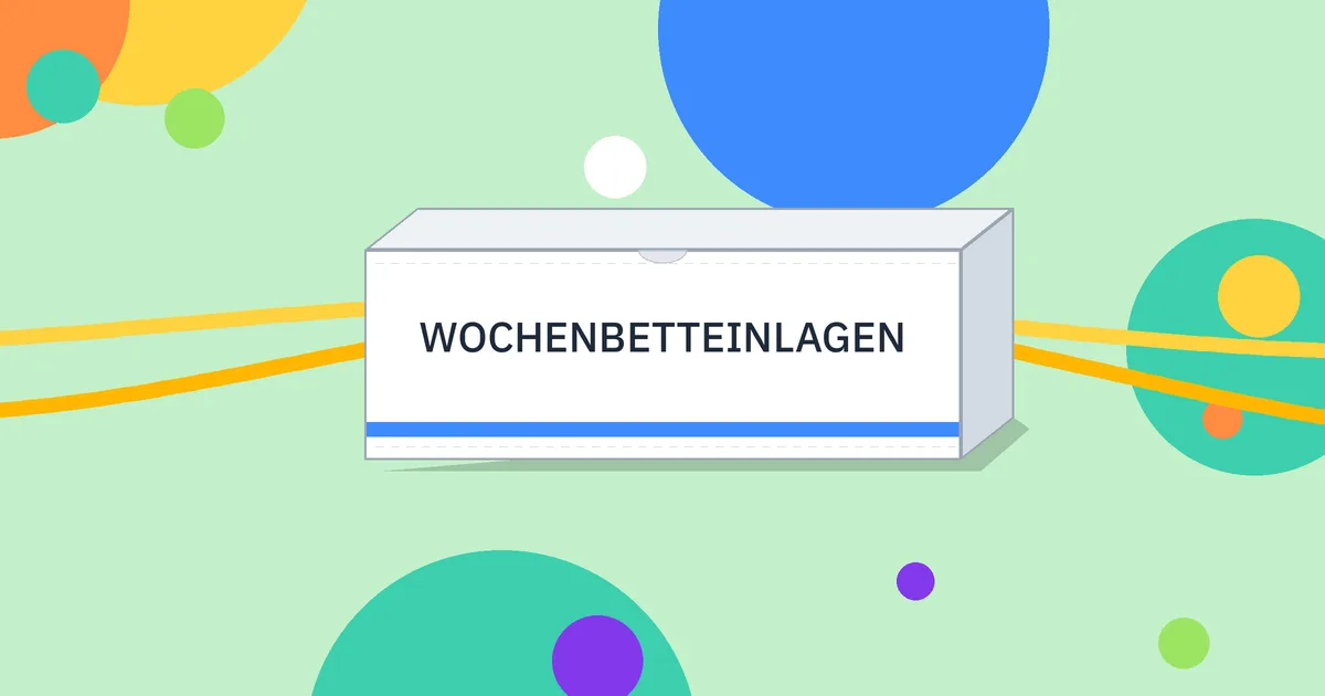 Symbolbild: Packung mit der Aufschrift WOCHENBETTEINLAGEN (PZN 19706197) – Verfügbarkeit und Bezug in Apotheken in Frankfurt am Main