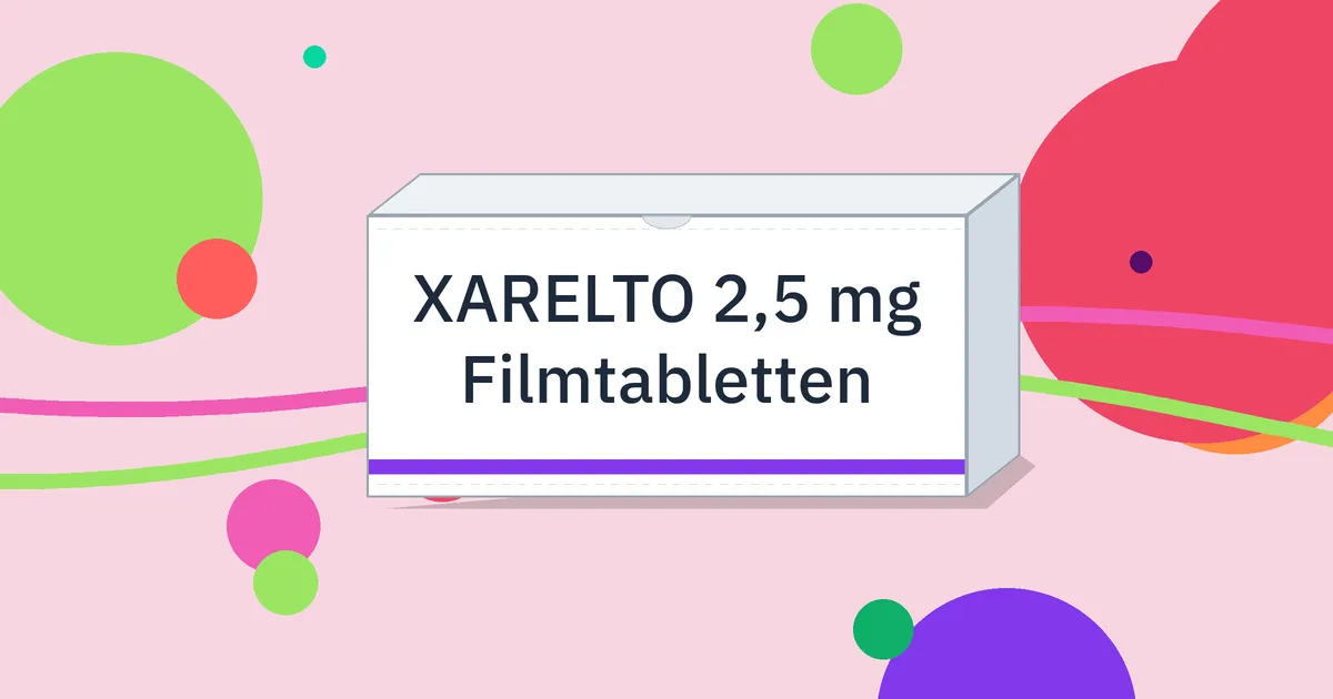 Symbolbild: Packung mit der Aufschrift XARELTO 2,5 mg Filmtabletten (PZN 18498638) – Verfügbarkeit und Bezug in Apotheken in Frankfurt am Main