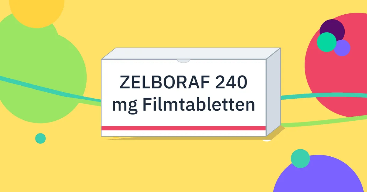 Symbolbild: Packung mit der Aufschrift ZELBORAF 240 mg Filmtabletten (PZN 19365885) – Verfügbarkeit und Bezug in Apotheken in Frankfurt am Main