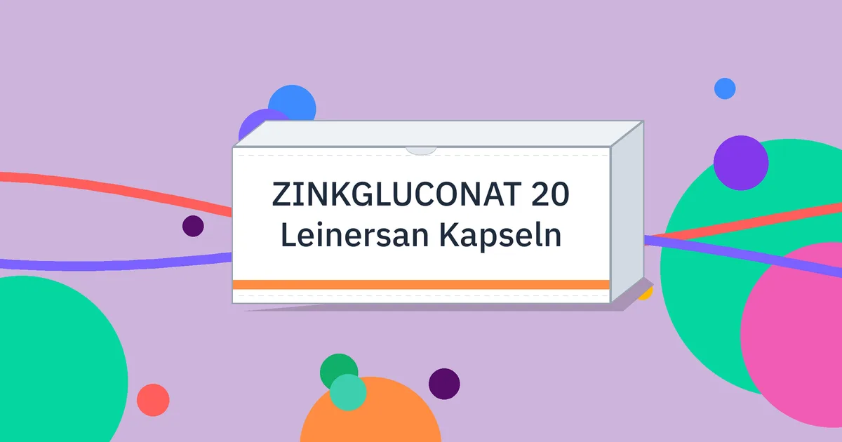 Symbolbild: Packung mit der Aufschrift ZINKGLUCONAT 20 Leinersan Kapseln (PZN 19509539) – Verfügbarkeit und Bezug in Apotheken in Frankfurt am Main