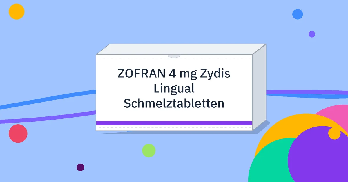 Symbolbild: Packung mit der Aufschrift ZOFRAN 4 mg Zydis Lingual Schmelztabletten (PZN 08725122) – Verfügbarkeit und Bezug in Apotheken in Frankfurt am Main