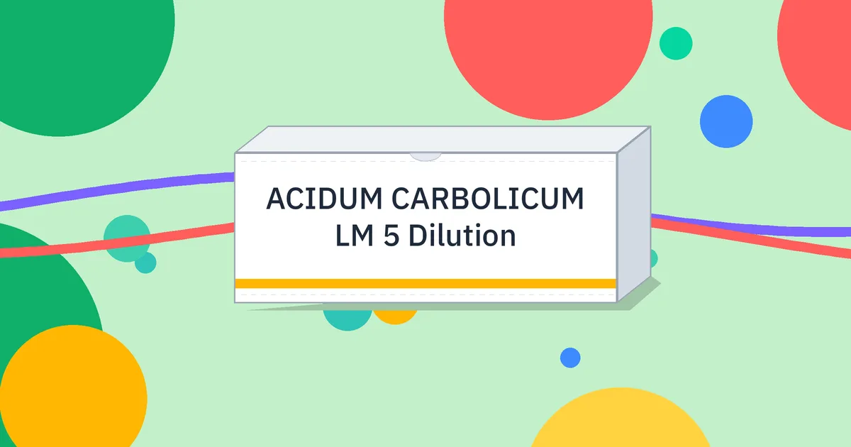 Symbolbild: Packung mit der Aufschrift ACIDUM CARBOLICUM LM 5 Dilution (PZN 13271456) – Verfügbarkeit und Bezug in Apotheken in Frankfurt am Main