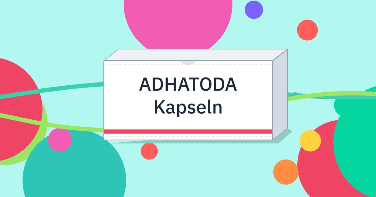 Symbolbild: Packung mit der Aufschrift ADHATODA Kapseln (PZN 03175177) – Verfügbarkeit und Bezug in Apotheken in Frankfurt am Main
