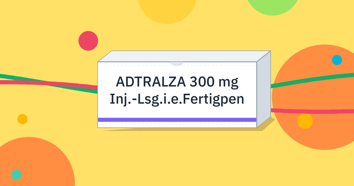 Symbolbild: Packung mit der Aufschrift ADTRALZA 300 mg Inj.-Lsg.i.e.Fertigpen (PZN 19761440) – Verfügbarkeit und Bezug in Apotheken in Frankfurt am Main