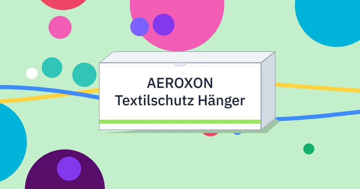 Symbolbild: Packung mit der Aufschrift AEROXON Textilschutz Hänger (PZN 19711063) – Verfügbarkeit und Bezug in Apotheken in Frankfurt am Main