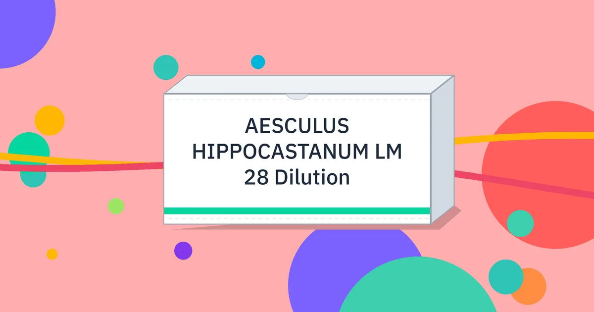 Symbolbild: Packung mit der Aufschrift AESCULUS HIPPOCASTANUM LM 28 Dilution (PZN 12755548) – Verfügbarkeit und Bezug in Apotheken in Frankfurt am Main