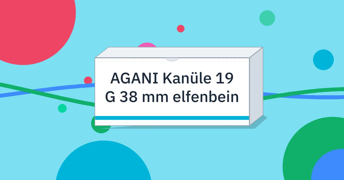 Symbolbild: Packung mit der Aufschrift AGANI Kanüle 19 G 38 mm elfenbein (PZN 01801788) – Verfügbarkeit und Bezug in Apotheken in Frankfurt am Main