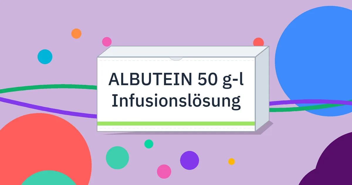 Symbolbild: Packung mit der Aufschrift ALBUTEIN 50 g-l Infusionslösung (PZN 10408446) – Verfügbarkeit und Bezug in Apotheken in Frankfurt am Main