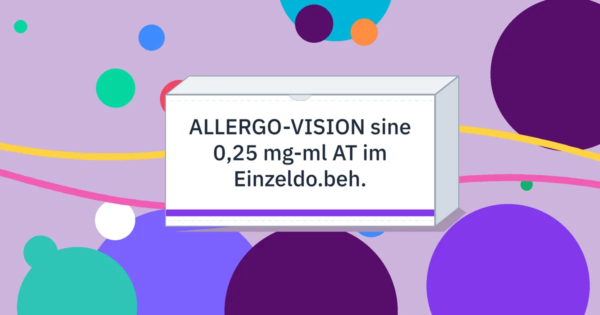 Symbolbild: Packung mit der Aufschrift ALLERGO-VISION sine 0,25 mg-ml AT im Einzeldo.beh. (PZN 10037719) – Verfügbarkeit und Bezug in Apotheken in Frankfurt am Main
