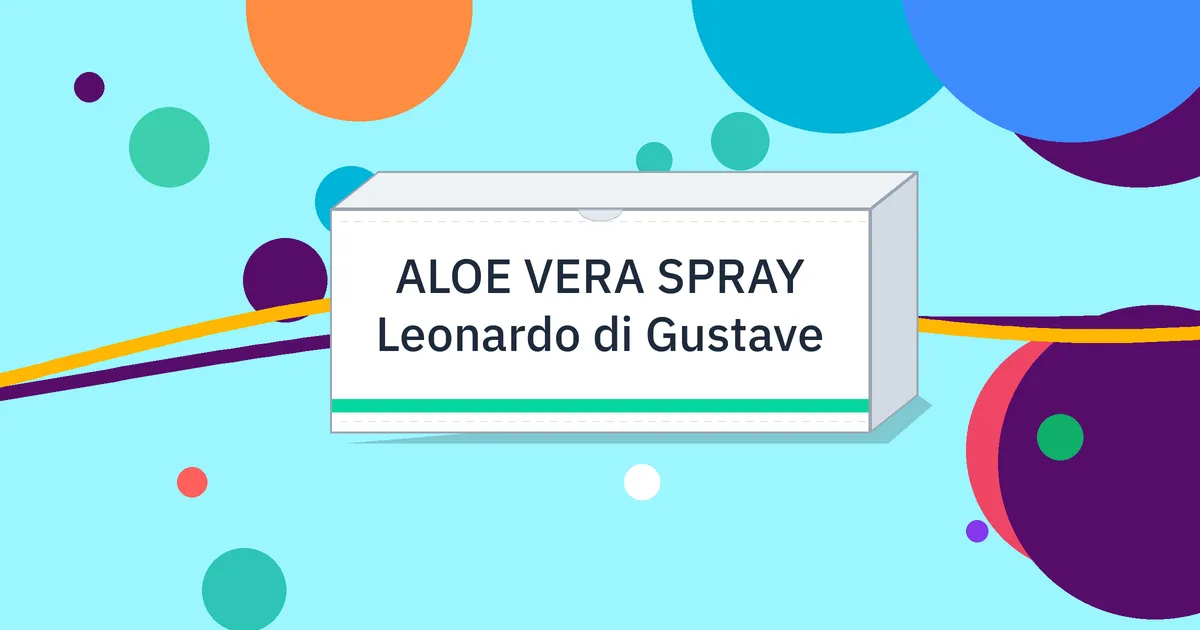 Symbolbild: Packung mit der Aufschrift ALOE VERA SPRAY Leonardo di Gustave (PZN 16509473) – Verfügbarkeit und Bezug in Apotheken in Frankfurt am Main