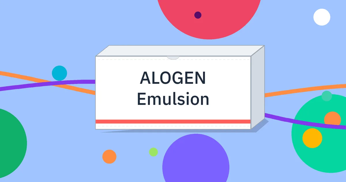 Symbolbild: Packung mit der Aufschrift ALOGEN Emulsion (PZN 09527039) – Verfügbarkeit und Bezug in Apotheken in Frankfurt am Main
