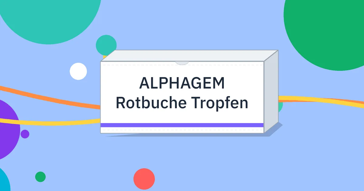 Symbolbild: Packung mit der Aufschrift ALPHAGEM Rotbuche Tropfen (PZN 20298094) – Verfügbarkeit und Bezug in Apotheken in Frankfurt am Main