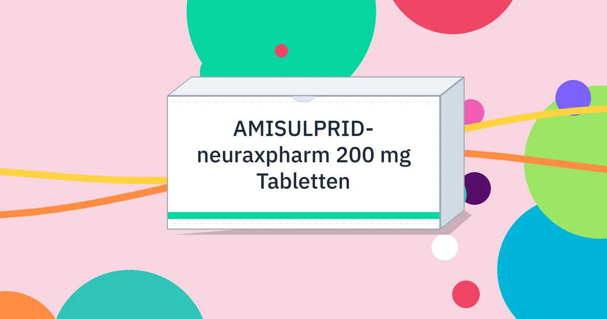Symbolbild: Packung mit der Aufschrift AMISULPRID-neuraxpharm 200 mg Tabletten (PZN 15994213) – Verfügbarkeit und Bezug in Apotheken in Frankfurt am Main