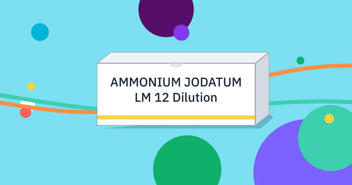 Symbolbild: Packung mit der Aufschrift AMMONIUM JODATUM LM 12 Dilution (PZN 13321332) – Verfügbarkeit und Bezug in Apotheken in Frankfurt am Main