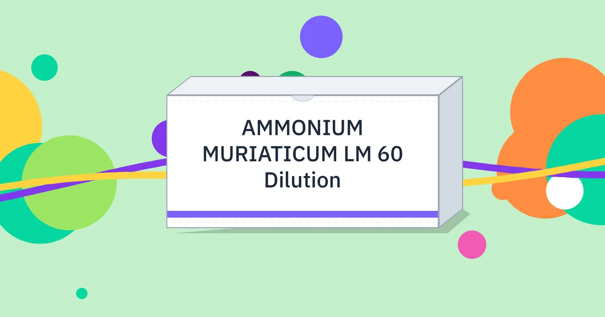 Symbolbild: Packung mit der Aufschrift AMMONIUM MURIATICUM LM 60 Dilution (PZN 12761299) – Verfügbarkeit und Bezug in Apotheken in Frankfurt am Main