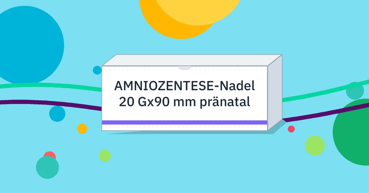 Symbolbild: Packung mit der Aufschrift AMNIOZENTESE-Nadel 20 Gx90 mm pränatal (PZN 17926813) – Verfügbarkeit und Bezug in Apotheken in Frankfurt am Main