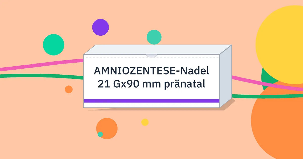 Symbolbild: Packung mit der Aufschrift AMNIOZENTESE-Nadel 21 Gx90 mm pränatal (PZN 17926888) – Verfügbarkeit und Bezug in Apotheken in Frankfurt am Main