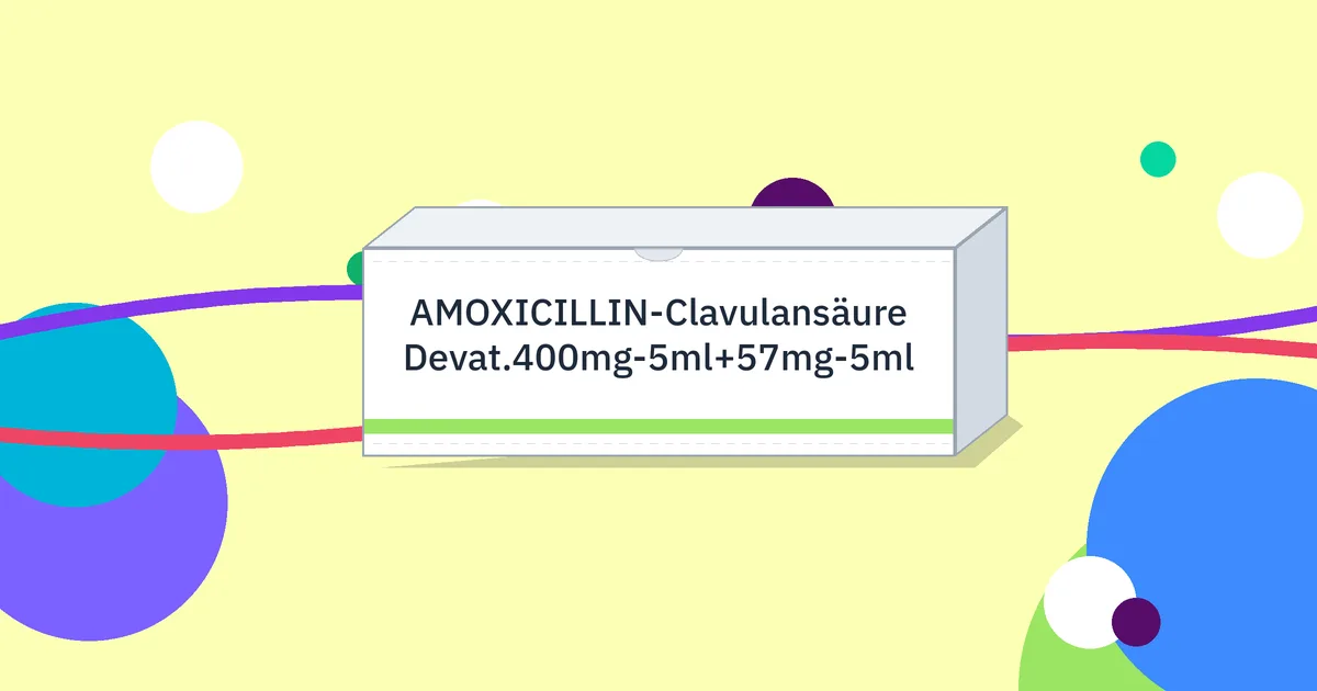 Symbolbild: Packung mit der Aufschrift AMOXICILLIN-Clavulansäure Devat.400mg-5ml+57mg-5ml (PZN 13574719) – Verfügbarkeit und Bezug in Apotheken in Frankfurt am Main