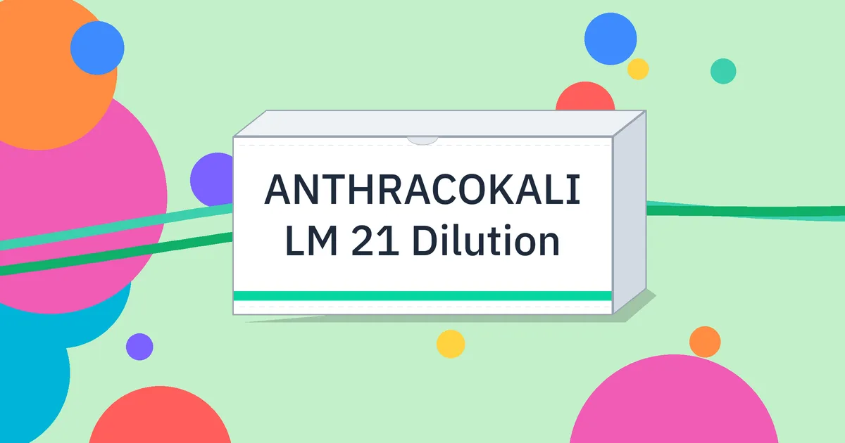 Symbolbild: Packung mit der Aufschrift ANTHRACOKALI LM 21 Dilution (PZN 13371330) – Verfügbarkeit und Bezug in Apotheken in Frankfurt am Main