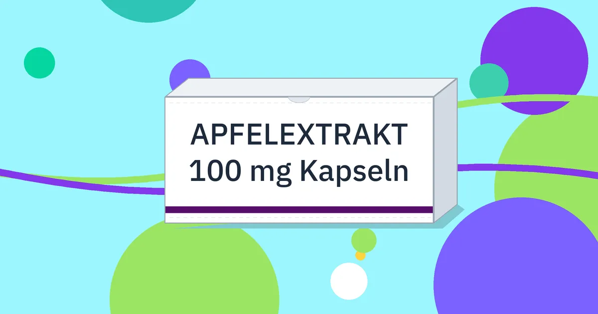 Symbolbild: Packung mit der Aufschrift APFELEXTRAKT 100 mg Kapseln (PZN 03174580) – Verfügbarkeit und Bezug in Apotheken in Frankfurt am Main