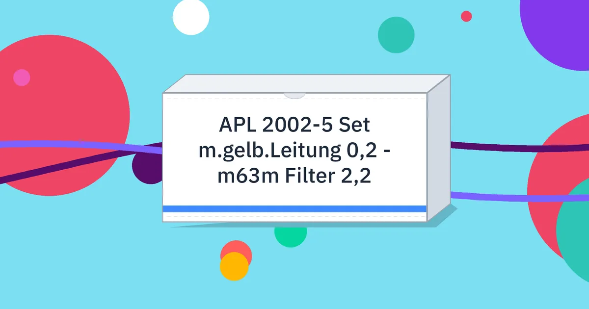 Symbolbild: Packung mit der Aufschrift APL 2002-5 Set m.gelb.Leitung 0,2 -m63m Filter 2,2 (PZN 09075726) – Verfügbarkeit und Bezug in Apotheken in Frankfurt am Main