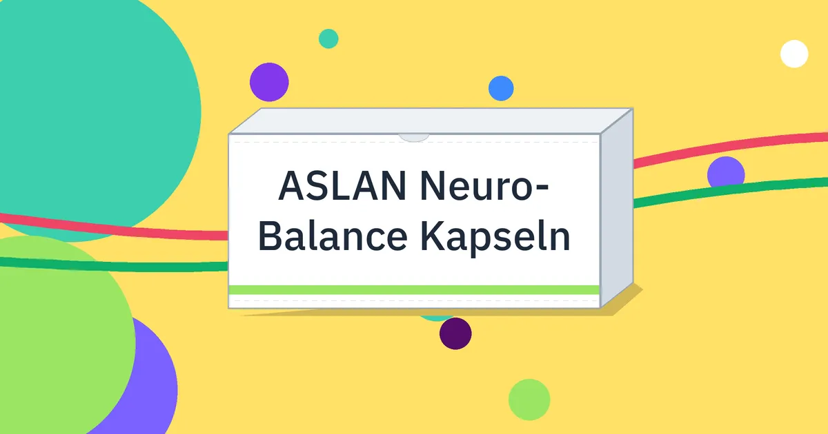Symbolbild: Packung mit der Aufschrift ASLAN Neuro-Balance Kapseln (PZN 11703609) – Verfügbarkeit und Bezug in Apotheken in Frankfurt am Main