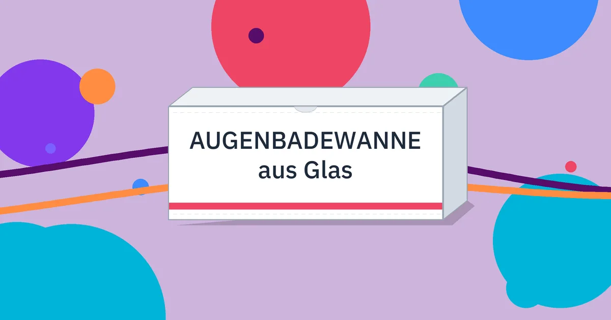 Symbolbild: Packung mit der Aufschrift AUGENBADEWANNE aus Glas (PZN 01723999) – Verfügbarkeit und Bezug in Apotheken in Frankfurt am Main
