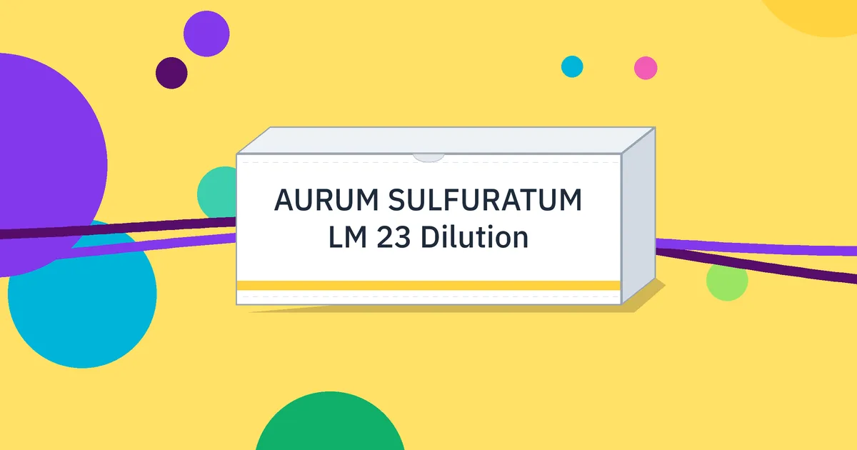 Symbolbild: Packung mit der Aufschrift AURUM SULFURATUM LM 23 Dilution (PZN 12786425) – Verfügbarkeit und Bezug in Apotheken in Frankfurt am Main