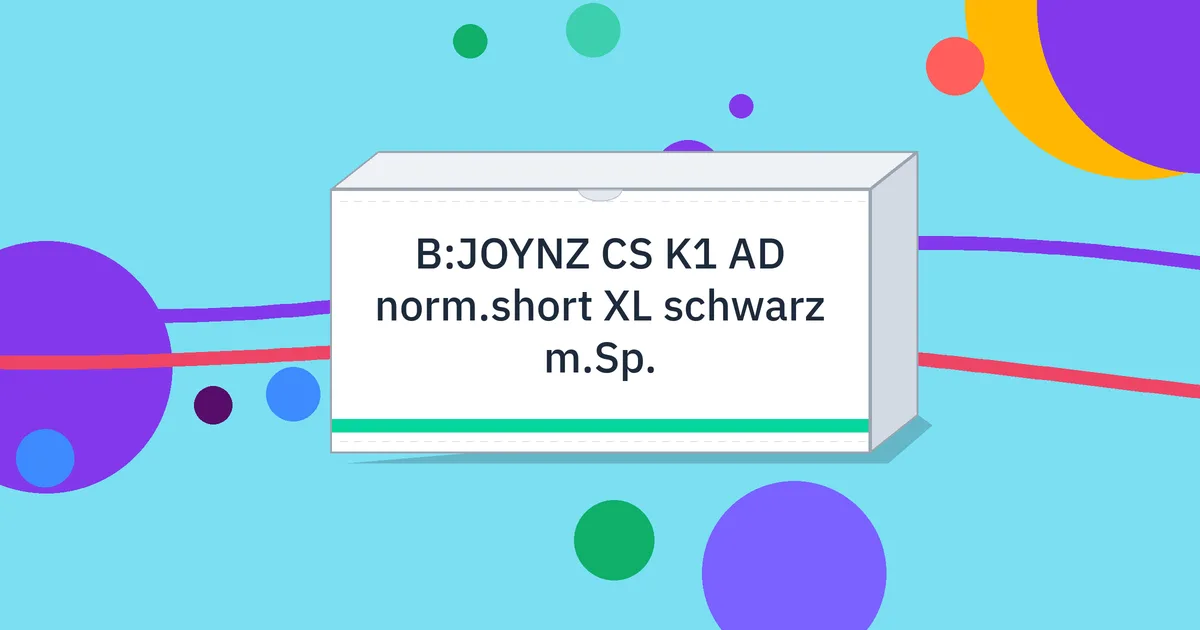 Symbolbild: Packung mit der Aufschrift B:JOYNZ CS K1 AD norm.short XL schwarz m.Sp. (PZN 20527850) – Verfügbarkeit und Bezug in Apotheken in Frankfurt am Main