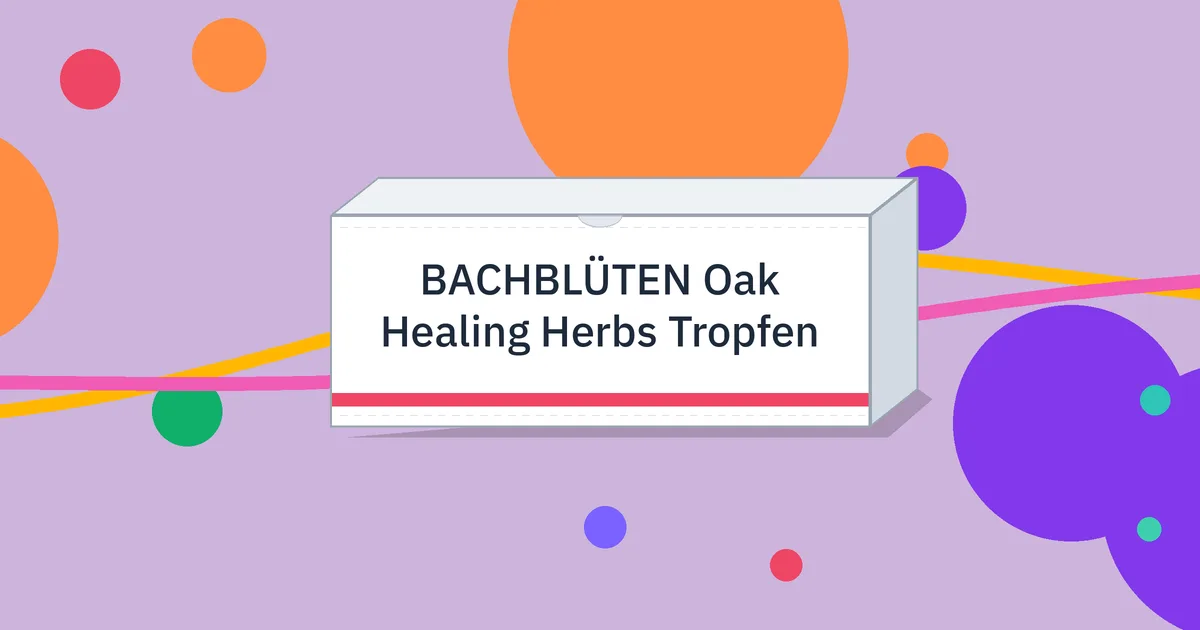 Symbolbild: Packung mit der Aufschrift BACHBLÜTEN Oak Healing Herbs Tropfen (PZN 07363680) – Verfügbarkeit und Bezug in Apotheken in Frankfurt am Main