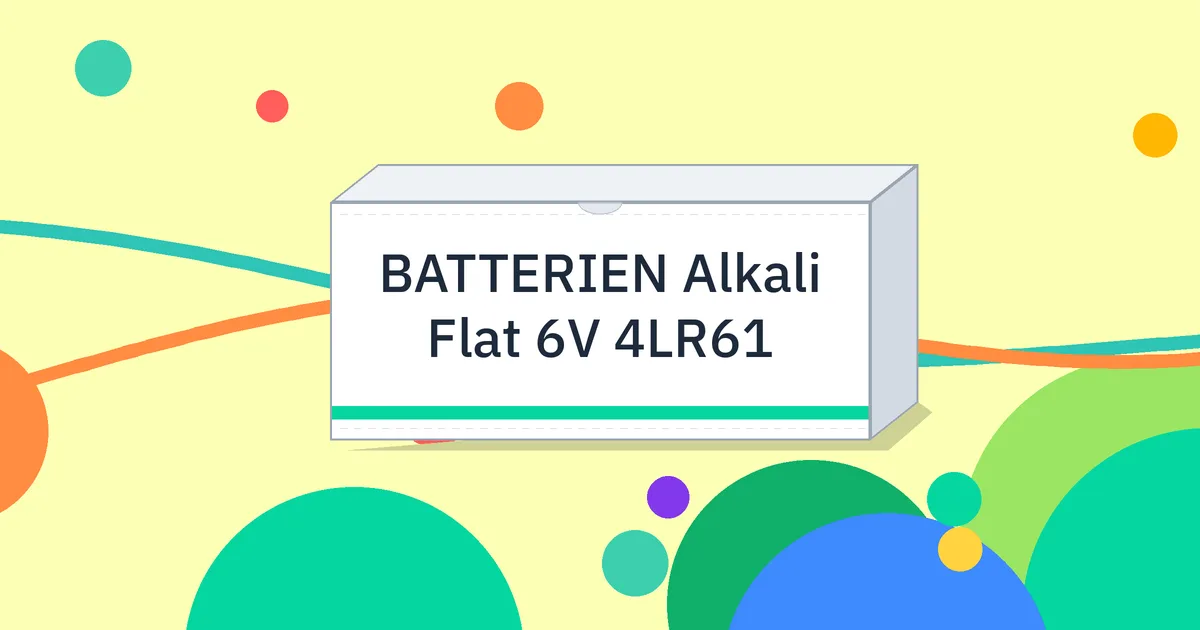 Symbolbild: Packung mit der Aufschrift BATTERIEN Alkali Flat 6V 4LR61 (PZN 08617378) – Verfügbarkeit und Bezug in Apotheken in Frankfurt am Main