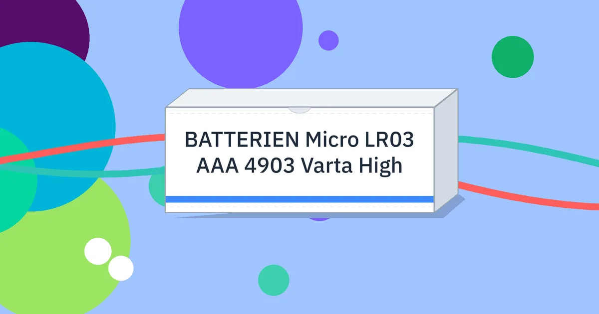 Symbolbild: Packung mit der Aufschrift BATTERIEN Micro LR03 AAA 4903 Varta High (PZN 08411636) – Verfügbarkeit und Bezug in Apotheken in Frankfurt am Main