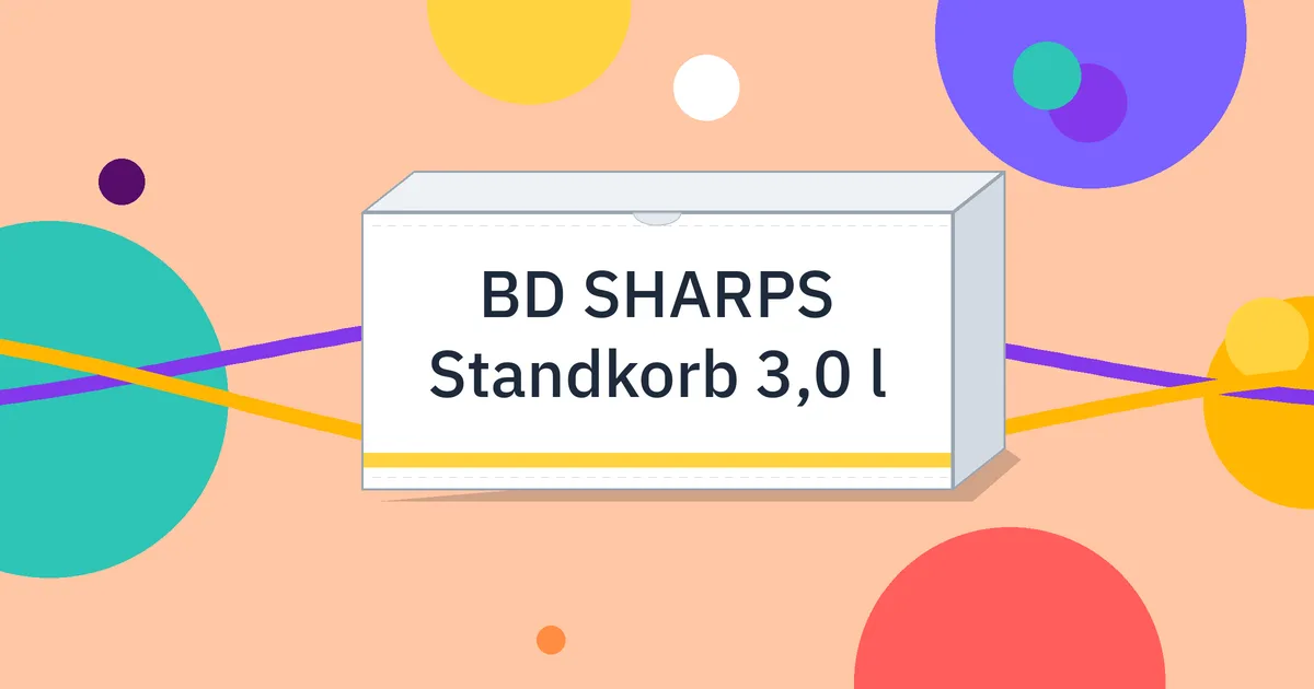 Symbolbild: Packung mit der Aufschrift BD SHARPS Standkorb 3,0 l (PZN 05964168) – Verfügbarkeit und Bezug in Apotheken in Frankfurt am Main